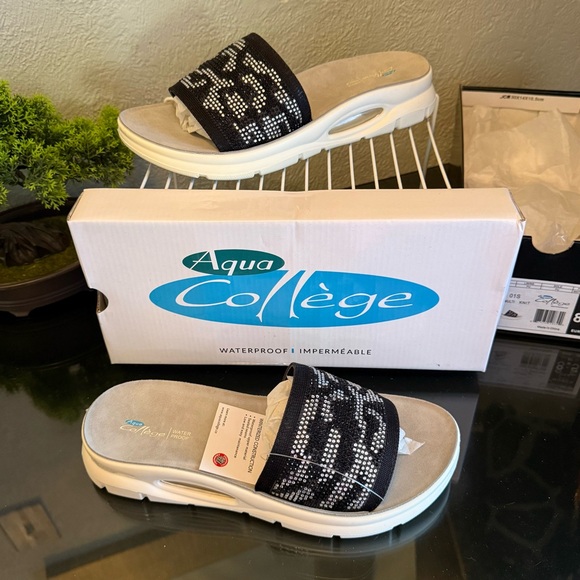 aqua college | Shoes | Aqua College Womens Black And White Slide ...